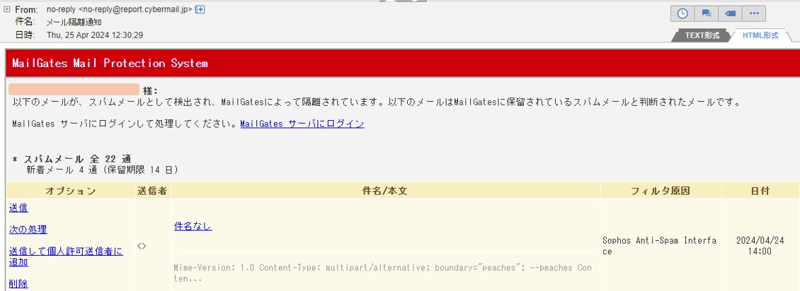 隔離通知メールについて（クラウド） – CyberSolutions Support